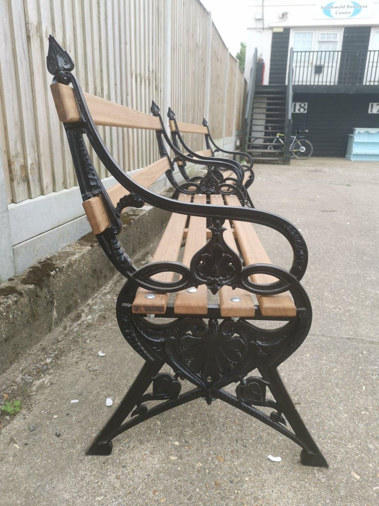 Lily Pad Pair of Aesthetic Movement Cast Iron Garden Benches by ...