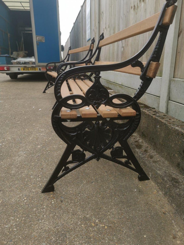 Lily Pad Pair of Aesthetic Movement Cast Iron Garden Benches by ...