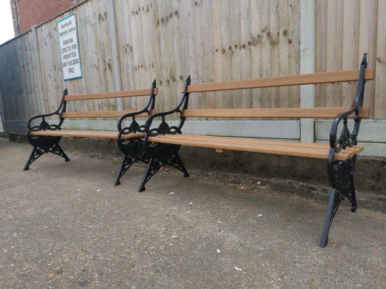 Lily Pad Pair of Aesthetic Movement Cast Iron Garden Benches by ...