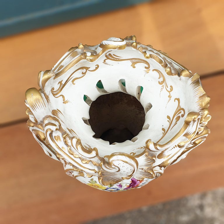 Coalport 19th Century Hand Painted Green Rococo Style Vase For Sale at ...