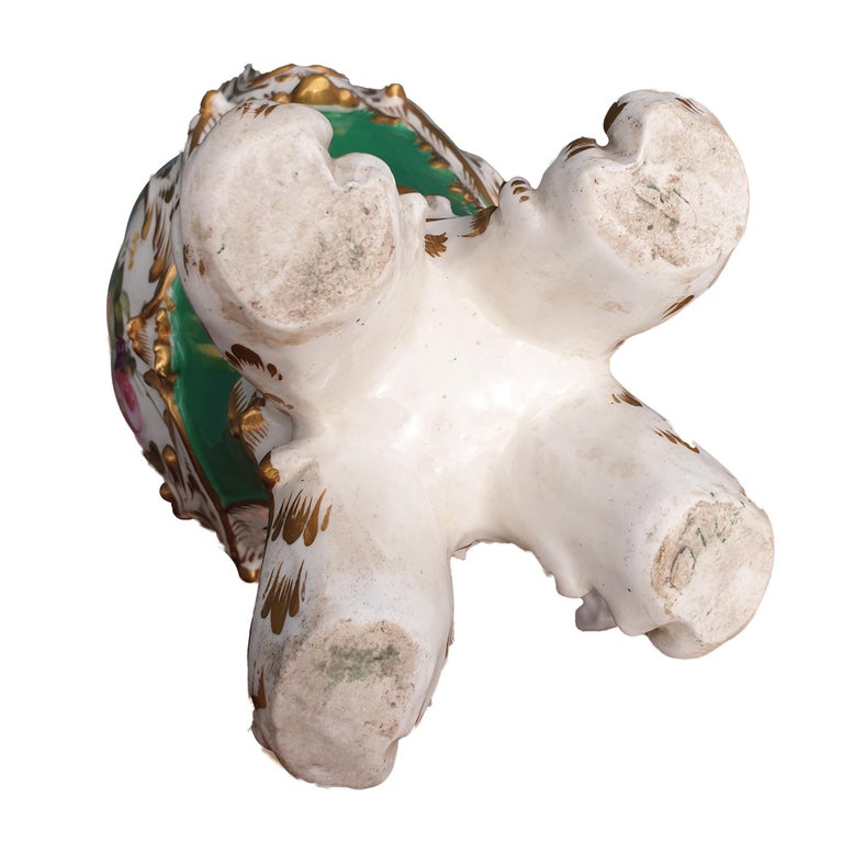 Coalport 19th Century Hand Painted Green Rococo Style Vase For Sale at ...