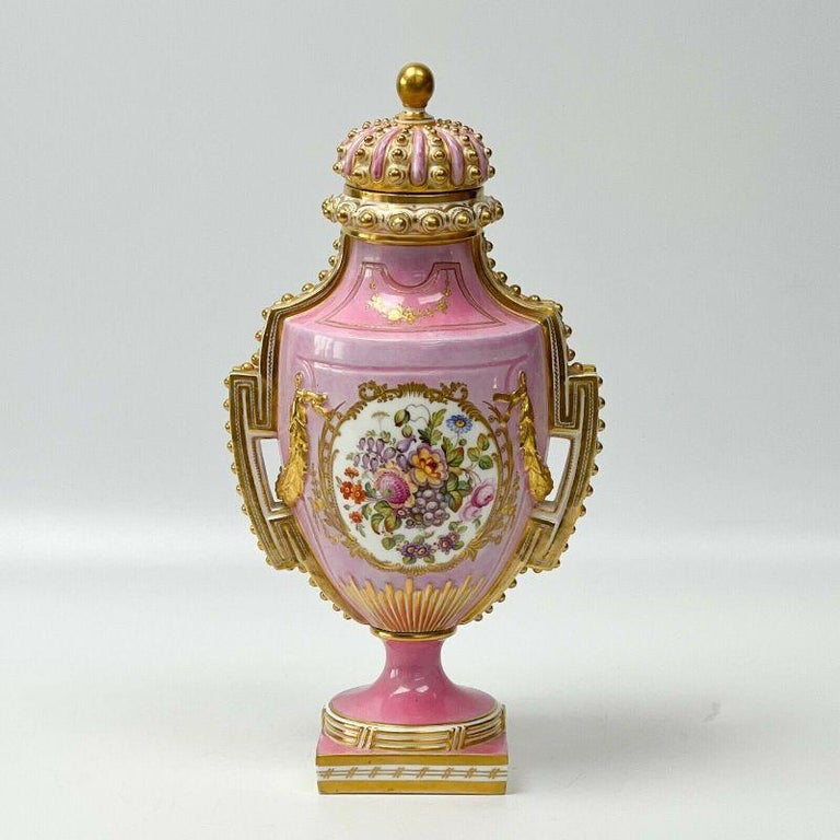 Coalport England Hand Painted Porcelain Covered Urn, circa 1855 For ...