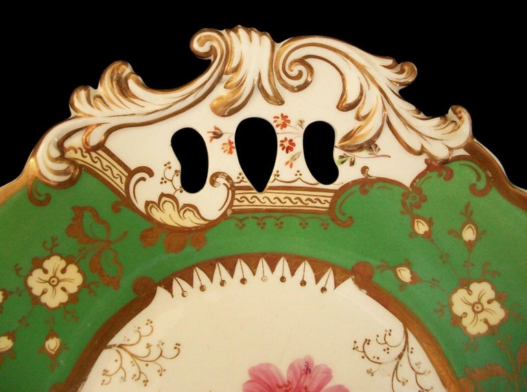 COALPORT, 'Geranium', Antique Botanical Serving Platter, U.K., Circa ...
