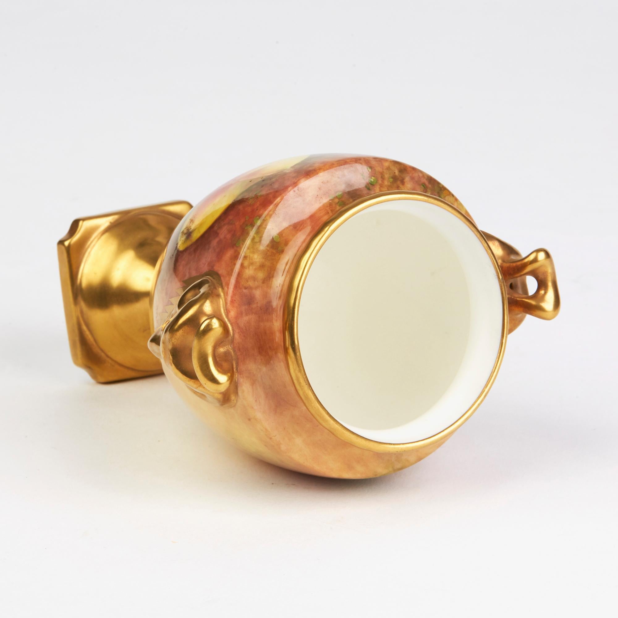 Coalport Hand Painted Lidded Pedestal Vase by Richard Budd at 1stDibs ...