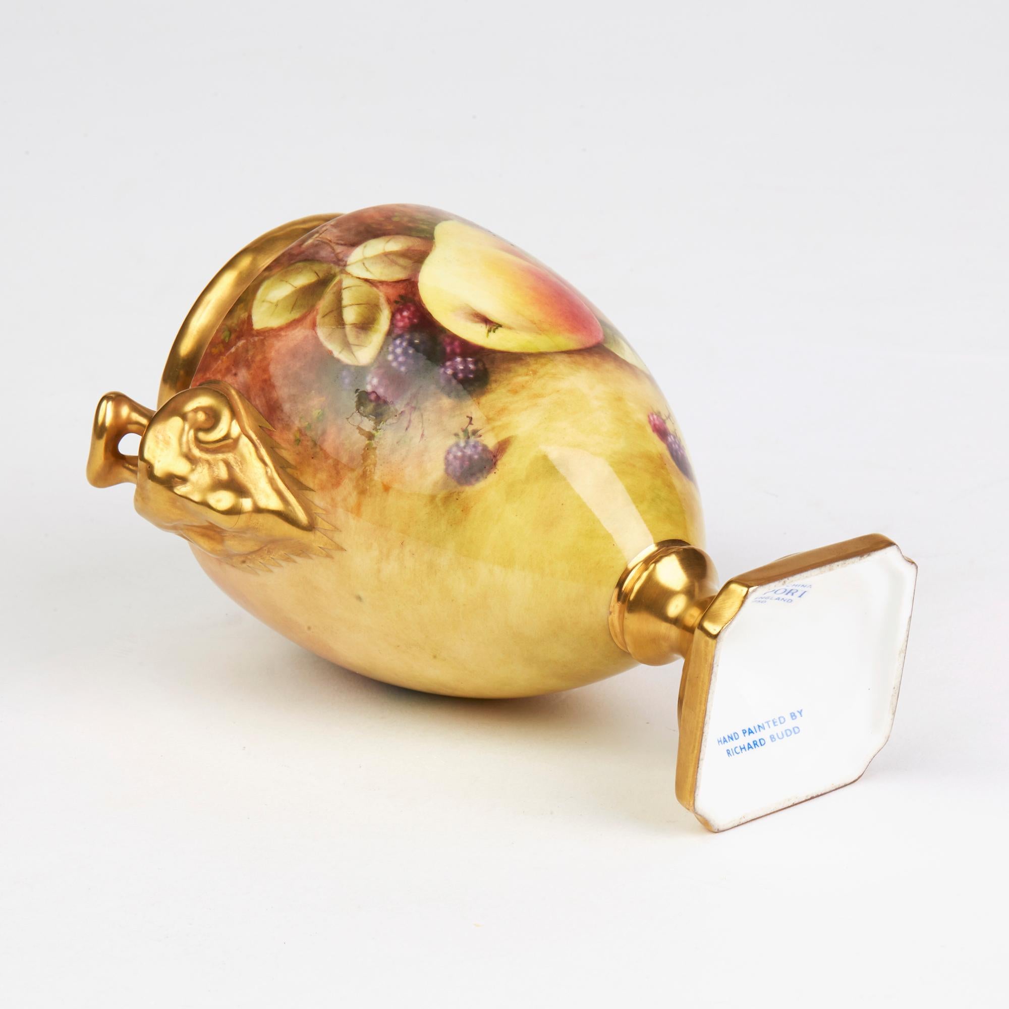 Coalport Hand Painted Lidded Pedestal Vase by Richard Budd at 1stDibs ...