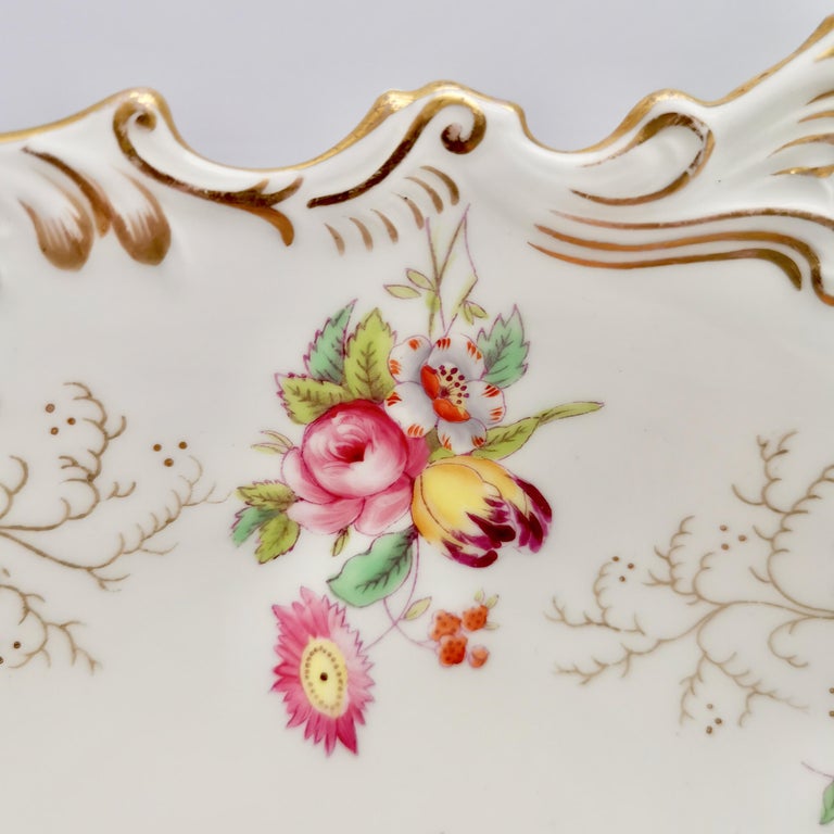 Coalport Porcelain Serving Dish, White with Flowers, Victorian, 1891 ...
