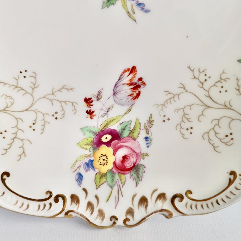 Coalport Porcelain Serving Dish, White with Flowers, Victorian, 1891 ...