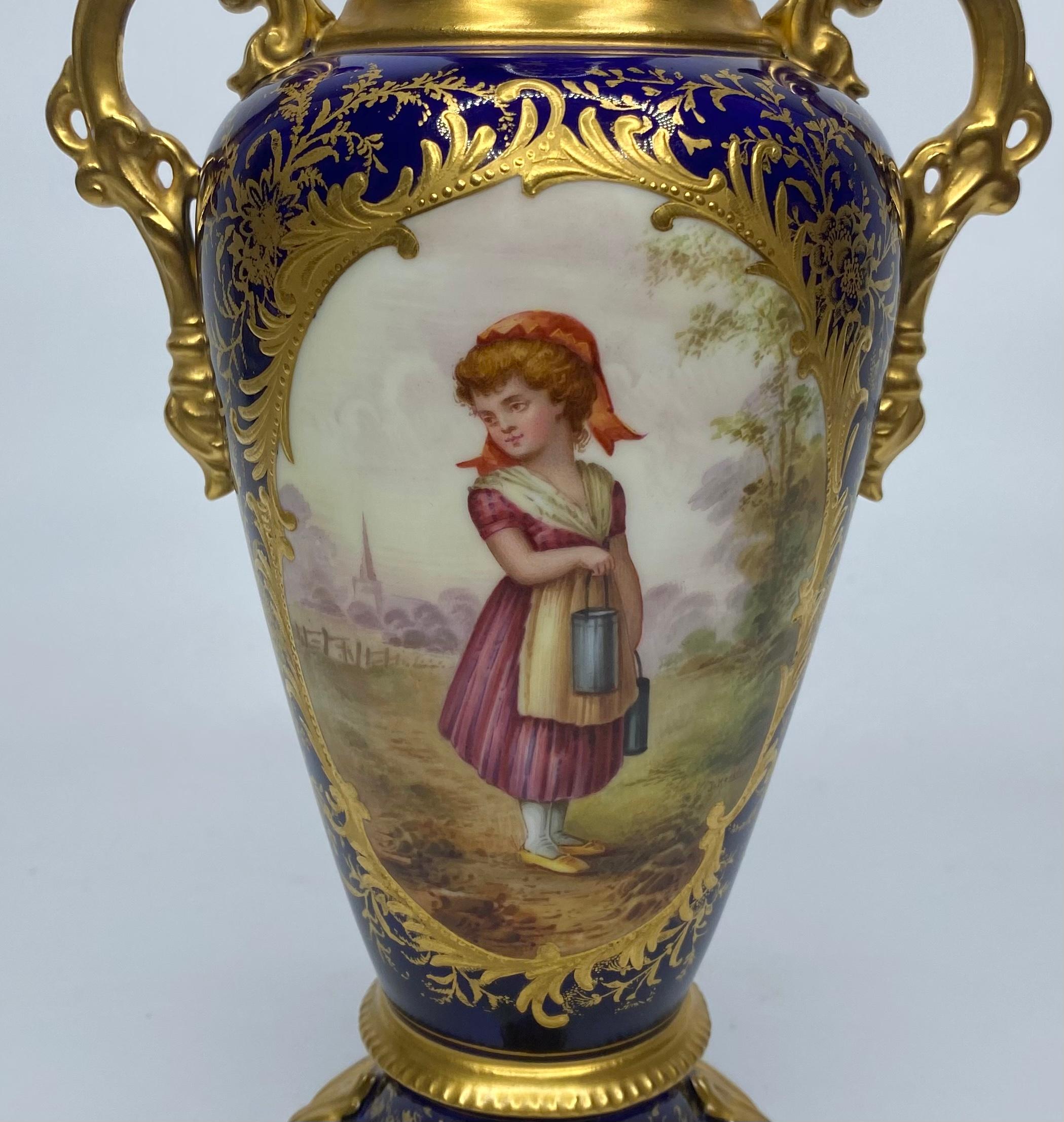 Coalport Porcelain Vase and Cover, Tom Keeling, c. 1900 at 1stDibs