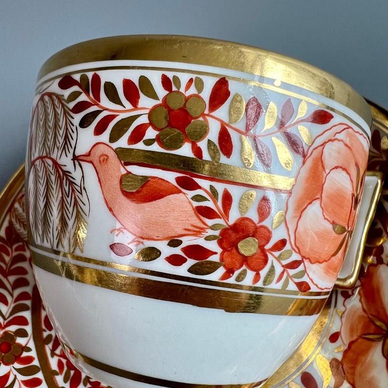 Coalport Thomas Rose Teacup, Red Orange Peonies Willow and Birds ...