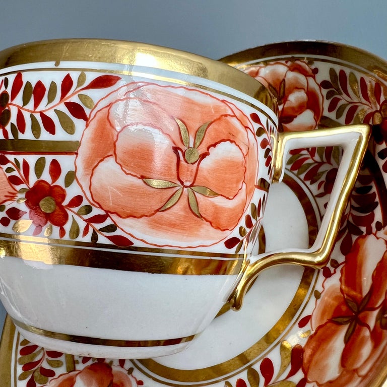 Coalport Thomas Rose Teacup, Red Orange Peonies Willow and Birds ...