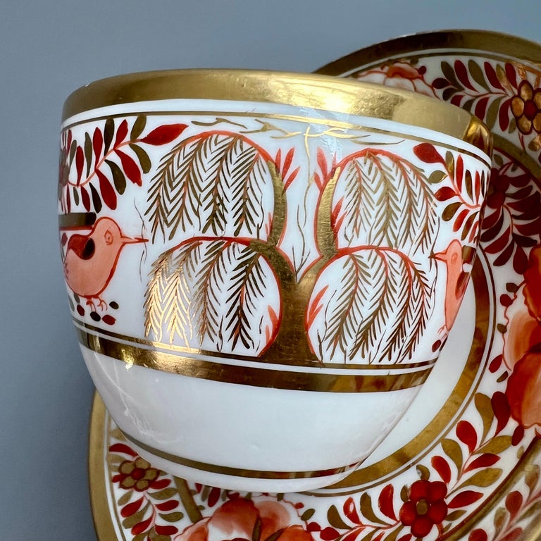 Coalport Thomas Rose Teacup, Red Orange Peonies Willow and Birds ...