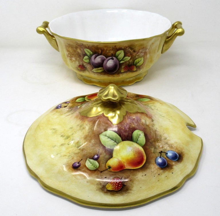 Coalport Vegetable Food Tureen Centerpiece Bowl Hand Painted Still Life ...