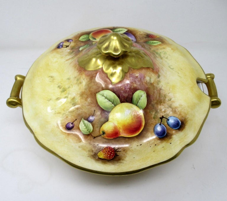Coalport Vegetable Food Tureen Centerpiece Bowl Hand Painted Still Life ...