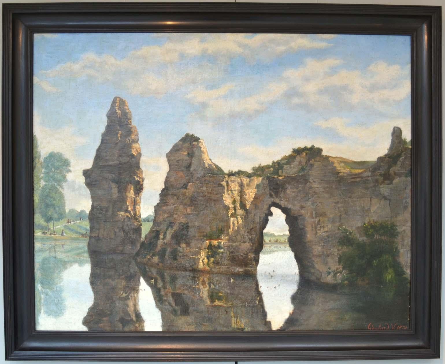 Coastal Landscape Oil Painting by French Artist Victor Goulard, 1870s ...