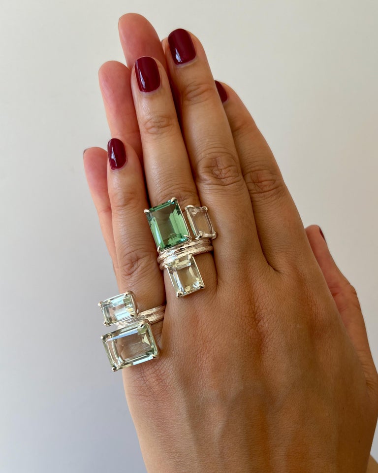 Customizable Coastal Ring in Prasiolite and Sterling Silver For Sale at ...