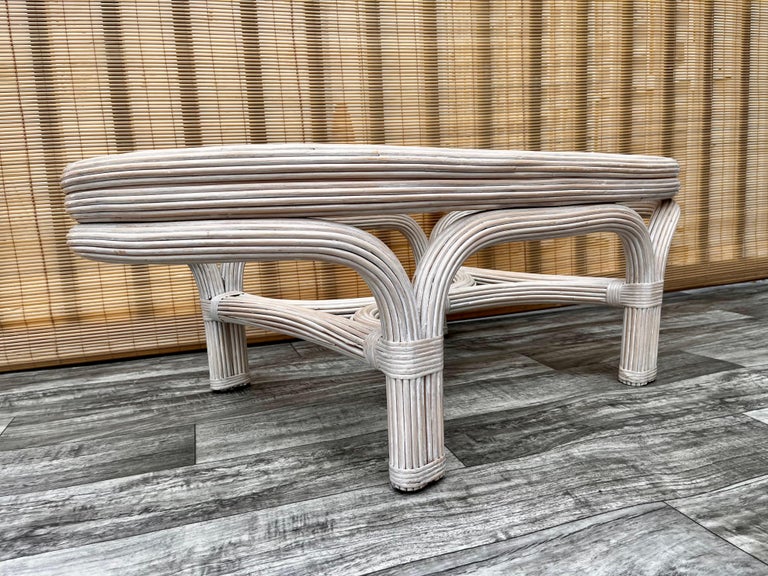 Coastal Style Pencil Reed Coffee Table in the Gabriella Crespi Style ...