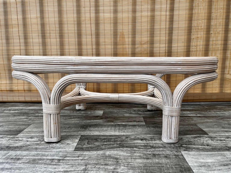 Coastal Style Pencil Reed Coffee Table in the Gabriella Crespi Style ...