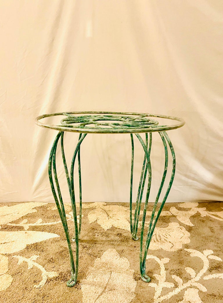 Coastal Wrought Iron Seashell Table For Sale at 1stDibs