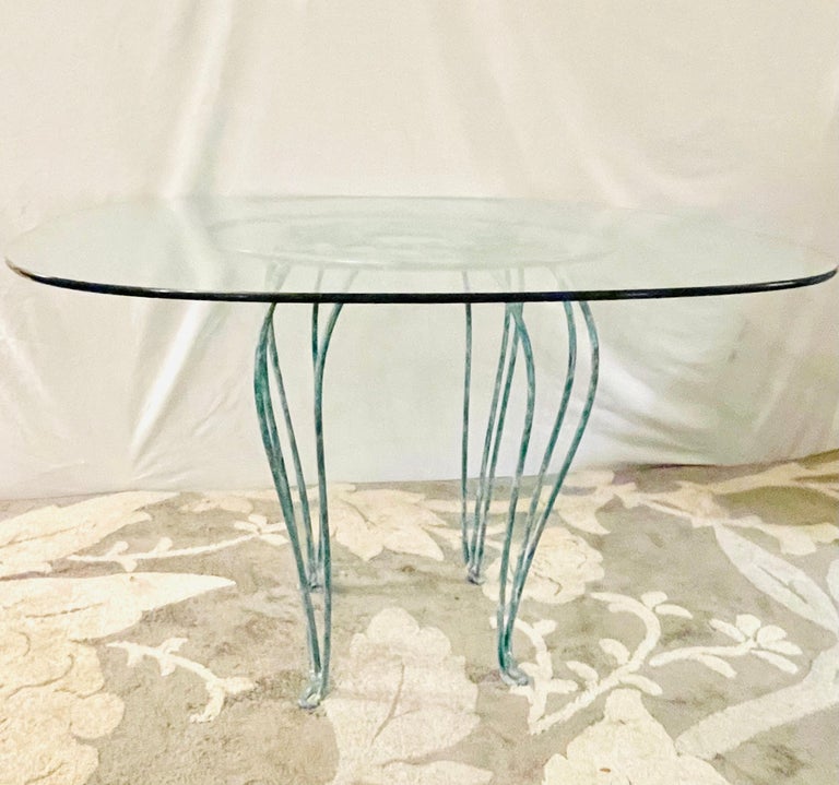 Coastal Wrought Iron Seashell Table For Sale at 1stDibs