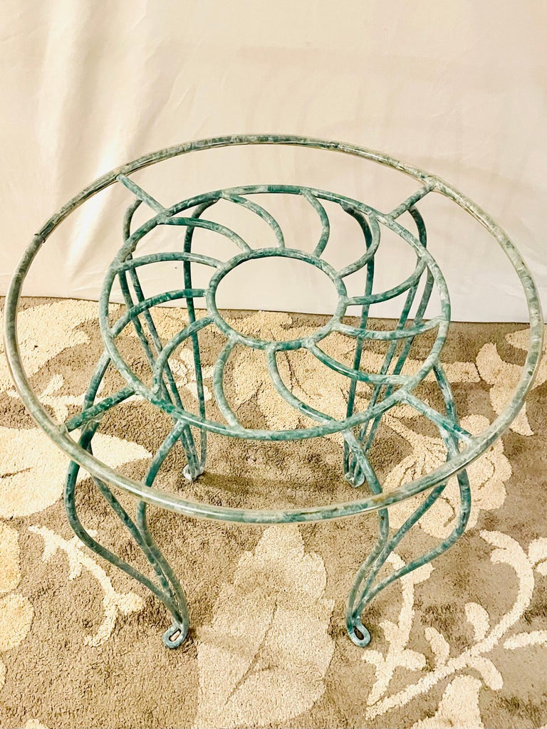 Coastal Wrought Iron Seashell Table For Sale at 1stDibs