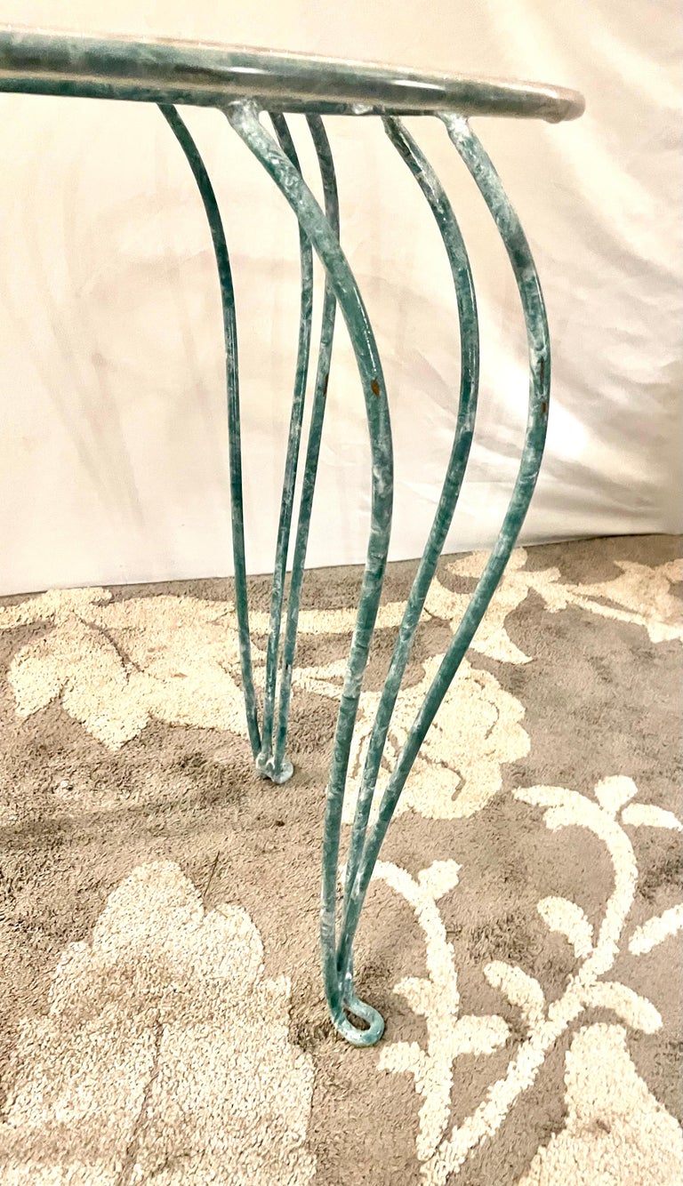 Coastal Wrought Iron Seashell Table For Sale at 1stDibs