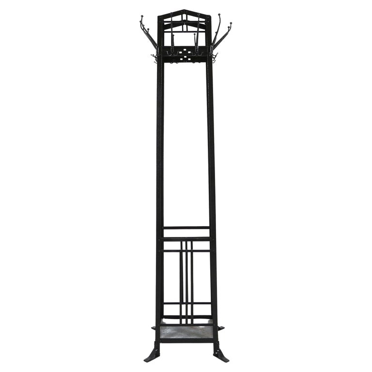 Coat Rack in the Manner of Belgian Art Deco Designer Gustave Serrurier ...