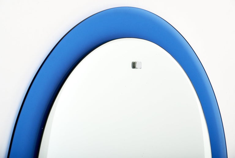 Cobalt Blue Vintage Glass Mirror at 1stDibs | antique blue glass mirror ...