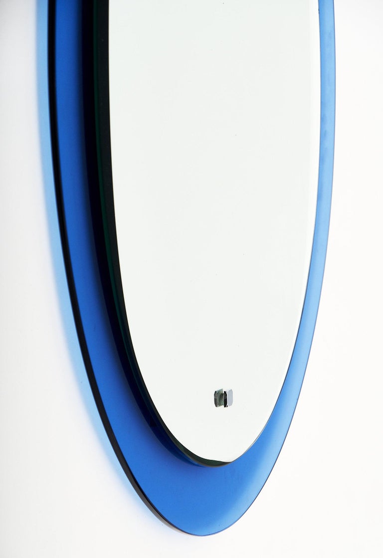 Cobalt Blue Vintage Glass Mirror at 1stDibs | antique blue glass mirror ...