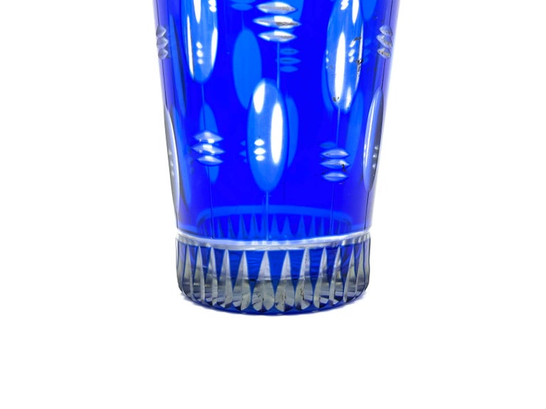 Cobalt Crystal Vase, Poland, 1960s For Sale at 1stDibs