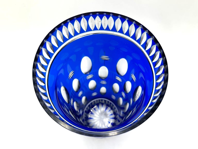 Cobalt Crystal Vase, Poland, 1960s For Sale at 1stDibs