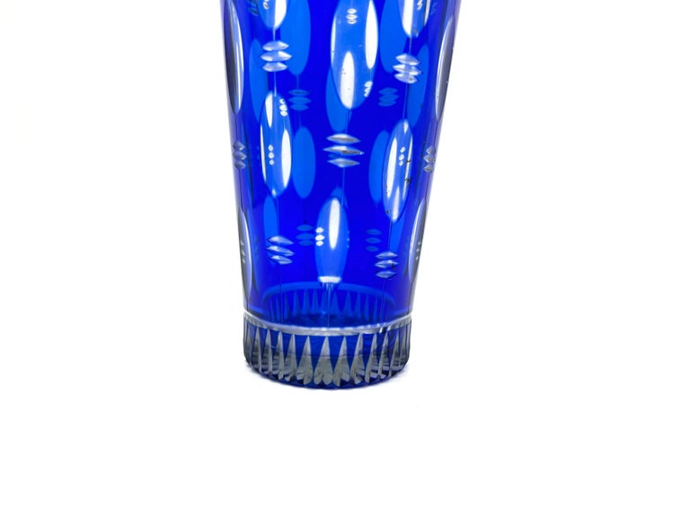 Cobalt Crystal Vase, Poland, 1960s For Sale at 1stDibs