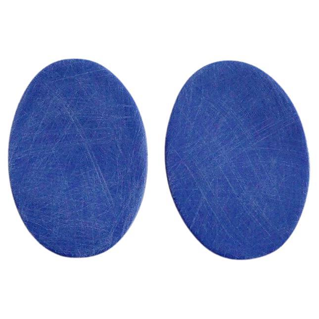 Cobalt Oval Studs For Sale at 1stDibs