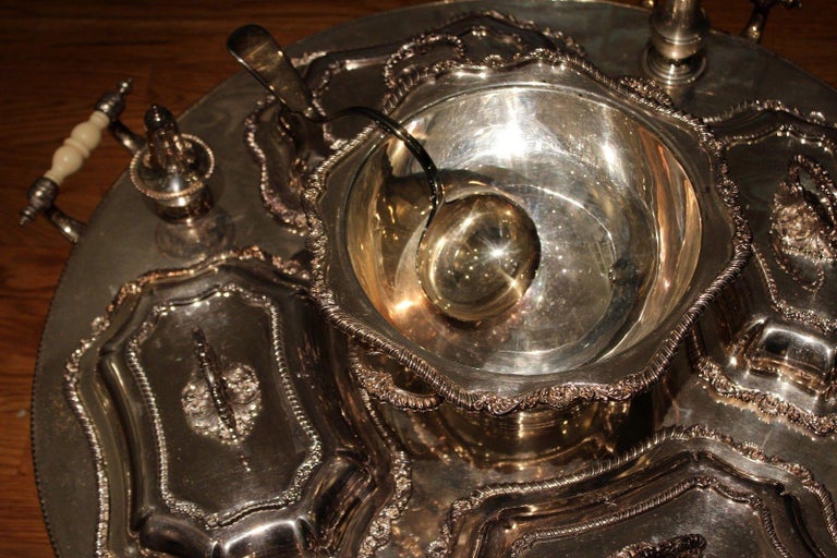 Cobb Sheffield England Silver Plated Serving Lazy Susan at 1stDibs