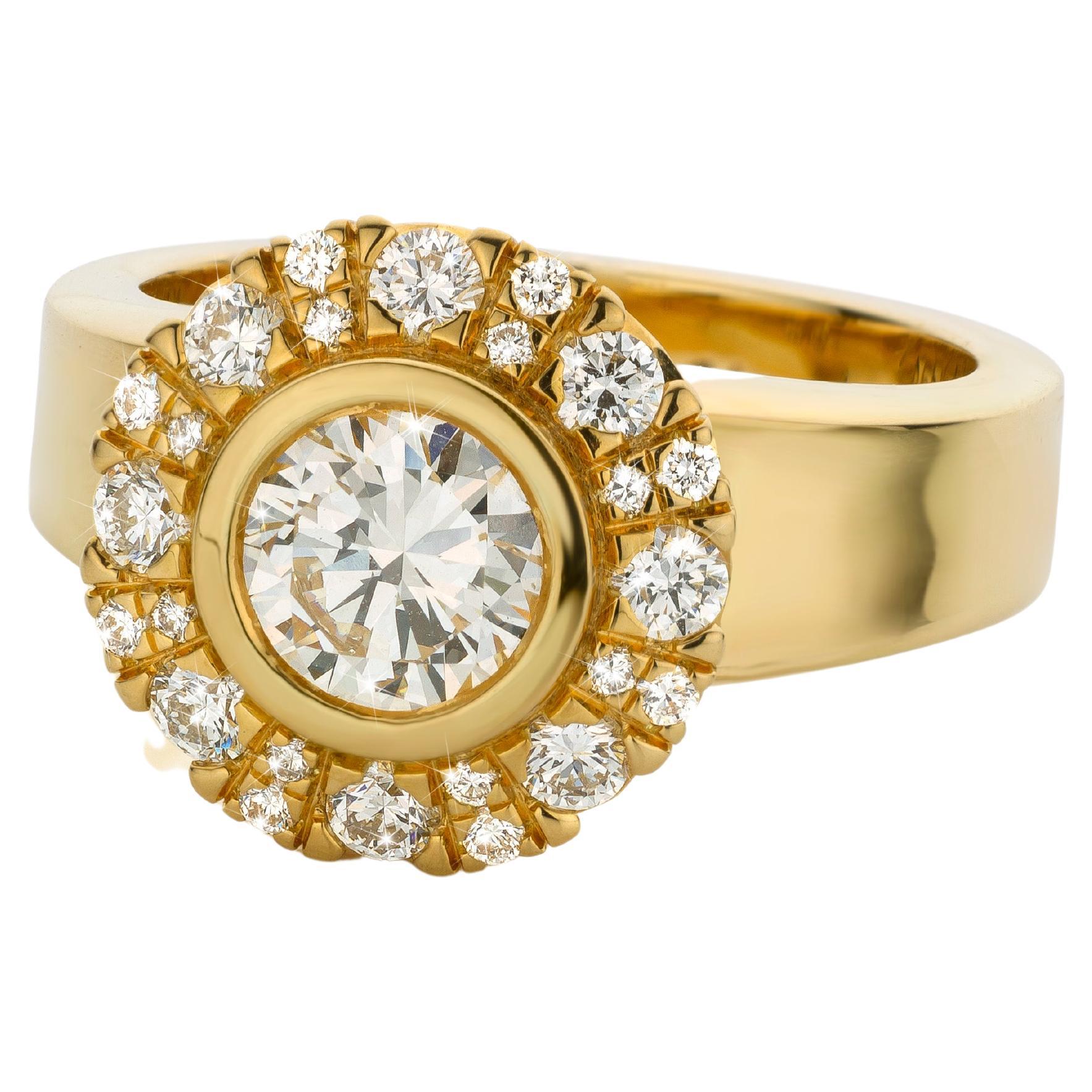 Cober Ring “Stunning Green” Yellow Gold with Tourmaline and Diamond For ...