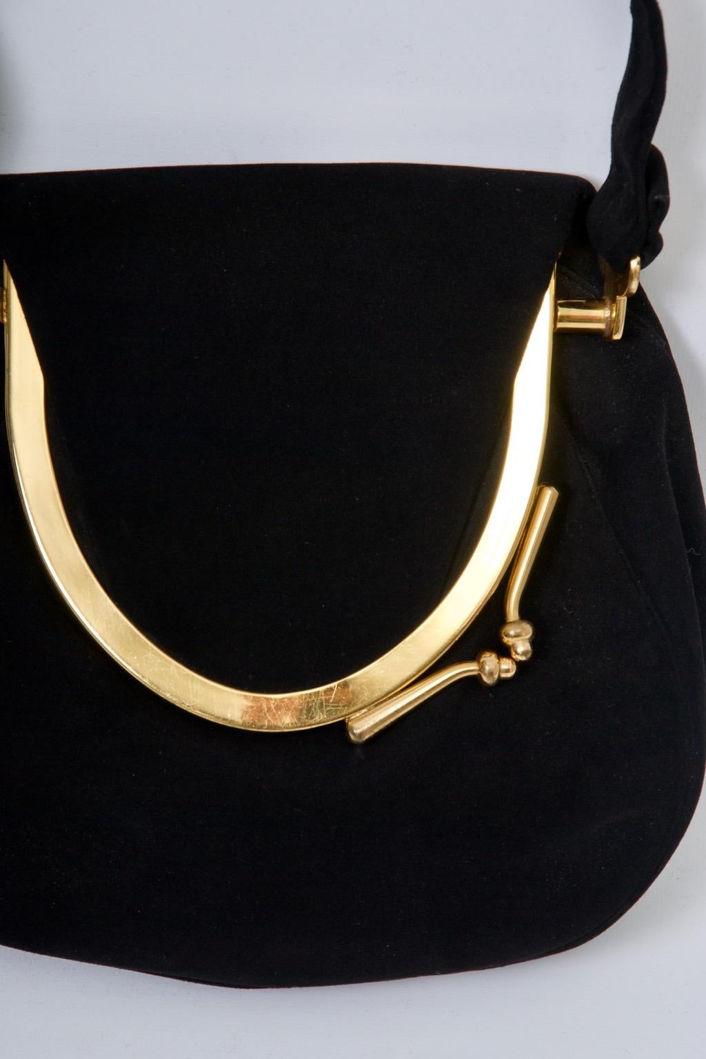 Coblentz Black Suede Bag, c.1960 at 1stDibs