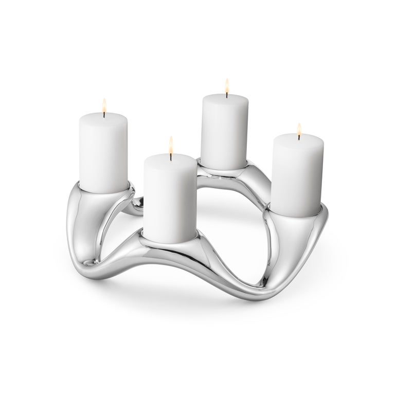 Cobra 4 Pillar Candleholder Stainless Steel For Sale at 1stDibs