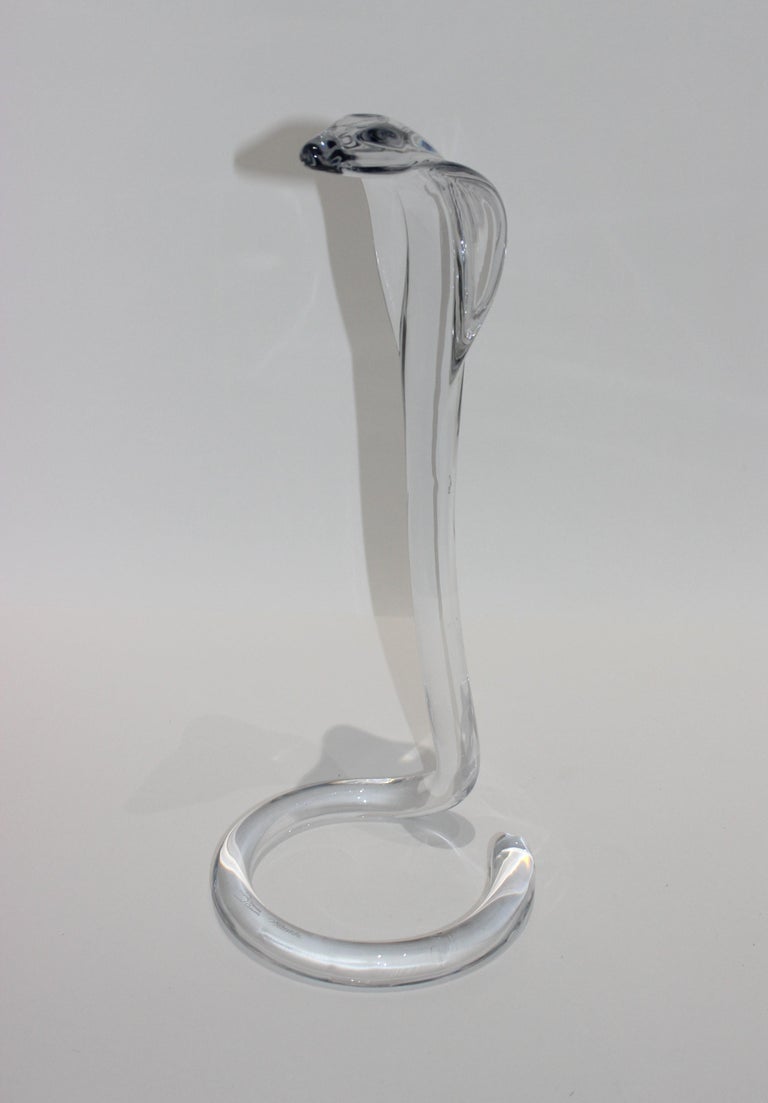 Daum Crystal Cobra Snake Figure at 1stDibs
