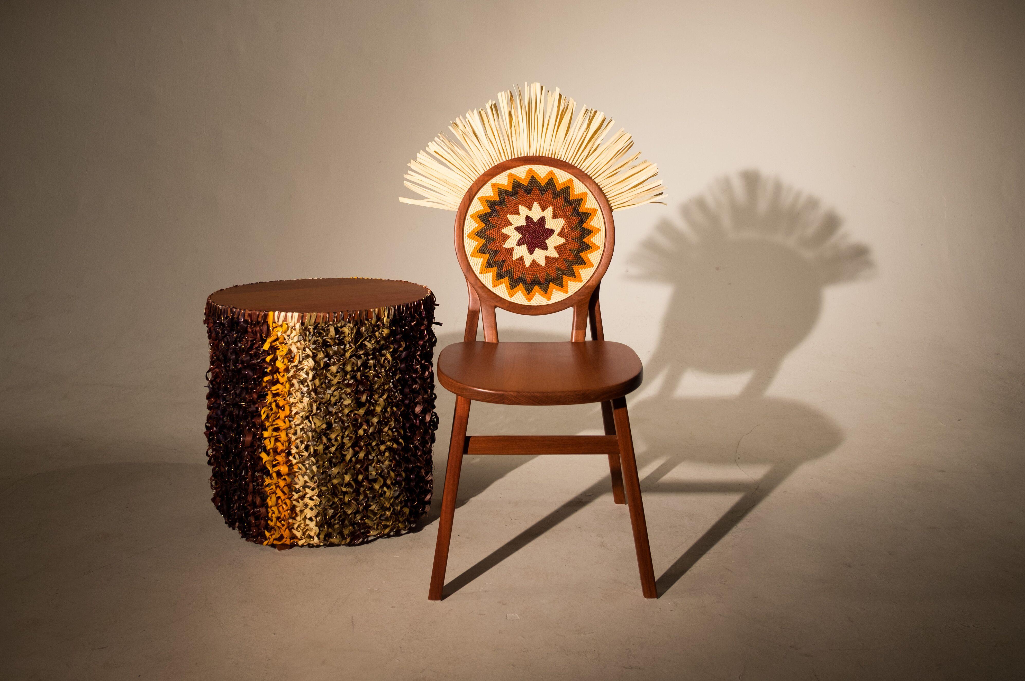 Cocar Chair, with headdress in Cabreúva wood - With artisans from ...