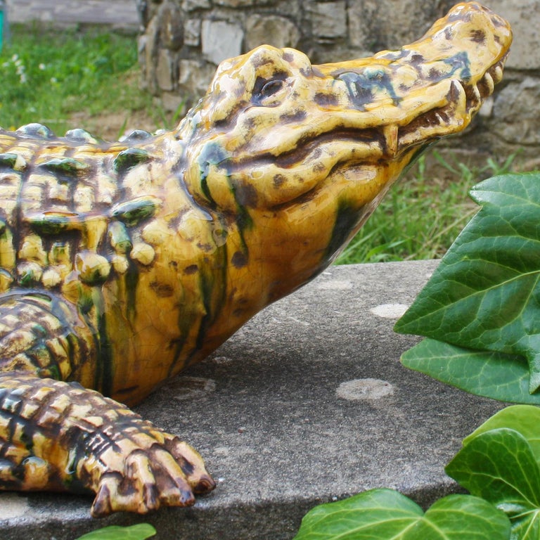 Coccodrillo Polychrome Sculpture For Sale at 1stDibs