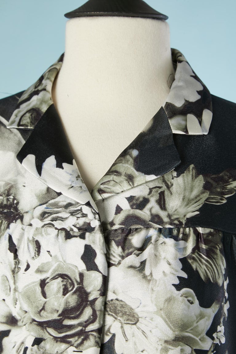 Cocktail coat with flower print Prada For Sale at 1stDibs