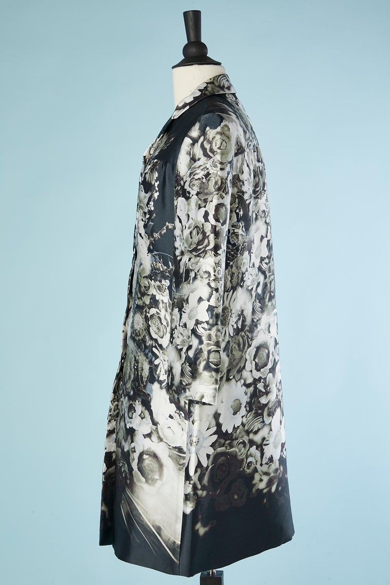 Cocktail coat with flower print Prada For Sale at 1stDibs