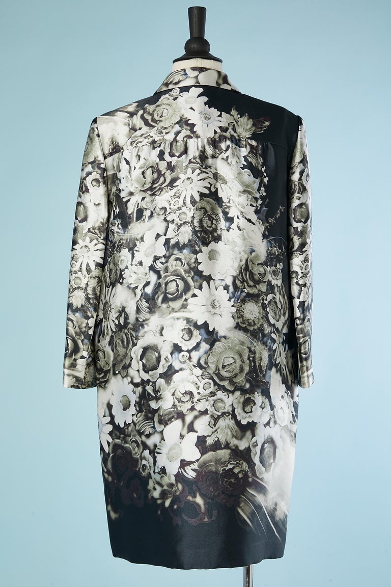 Cocktail coat with flower print Prada For Sale at 1stDibs