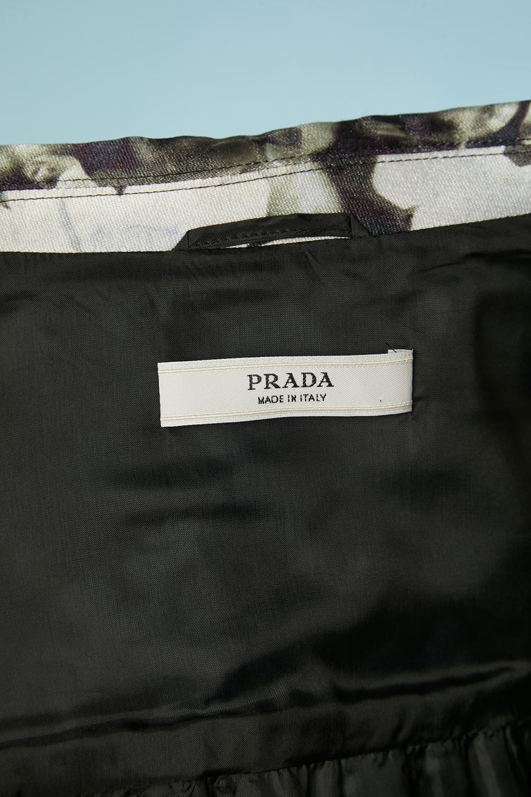 Cocktail coat with flower print Prada For Sale at 1stDibs