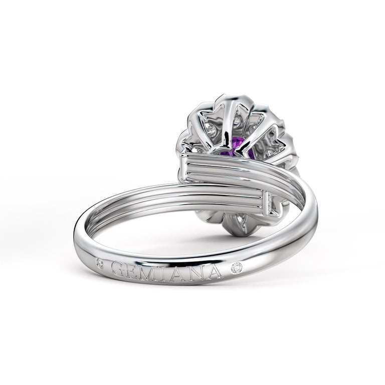 Cocktail Ring 7 Changeable Gemstones 14 Karat White Gold Oval Shape For ...