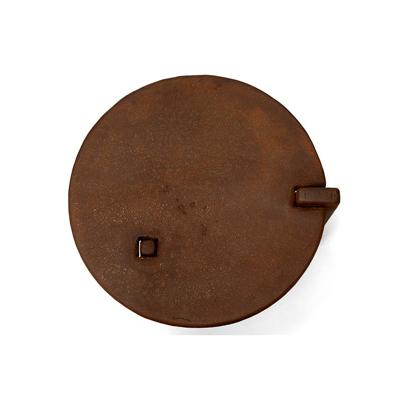 Cocktail Table Modern Hand-Shaped Round Handmade Blackened and Waxed ...