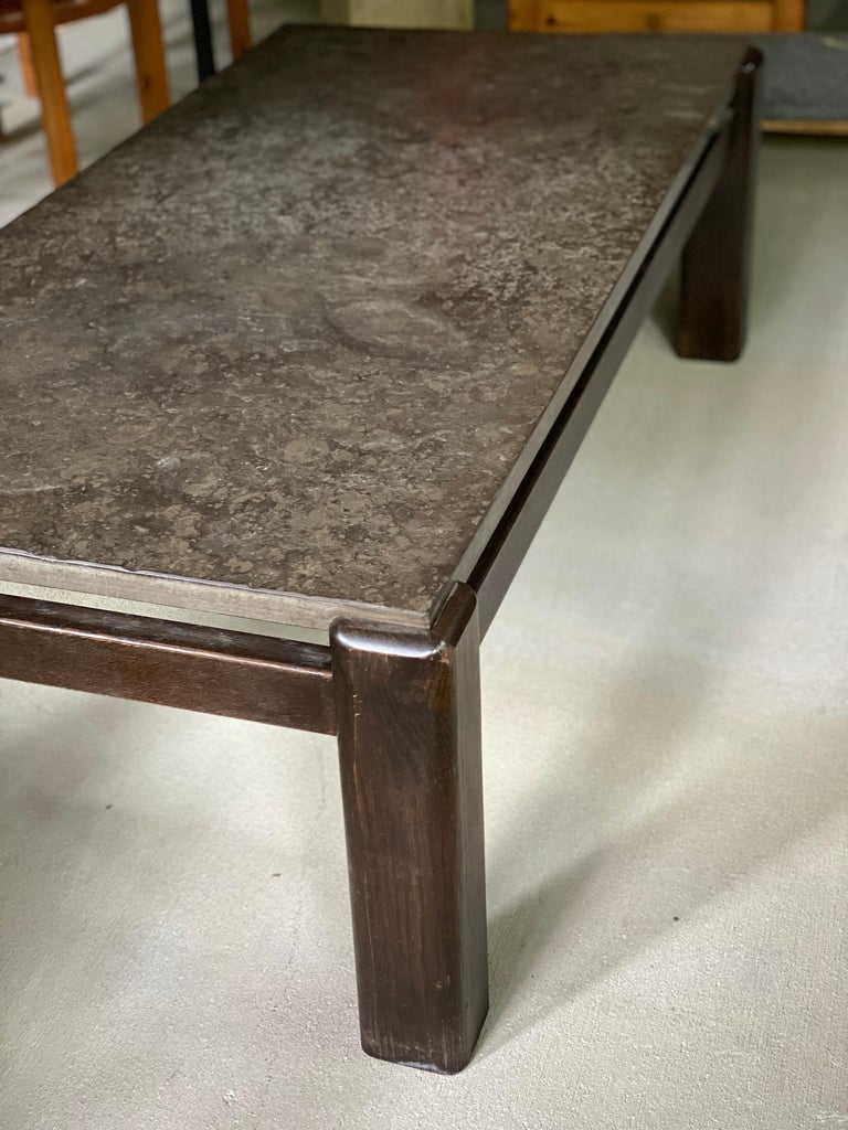 Cocktail Table with Belgian Bluestone Top, 1960s For Sale at 1stDibs