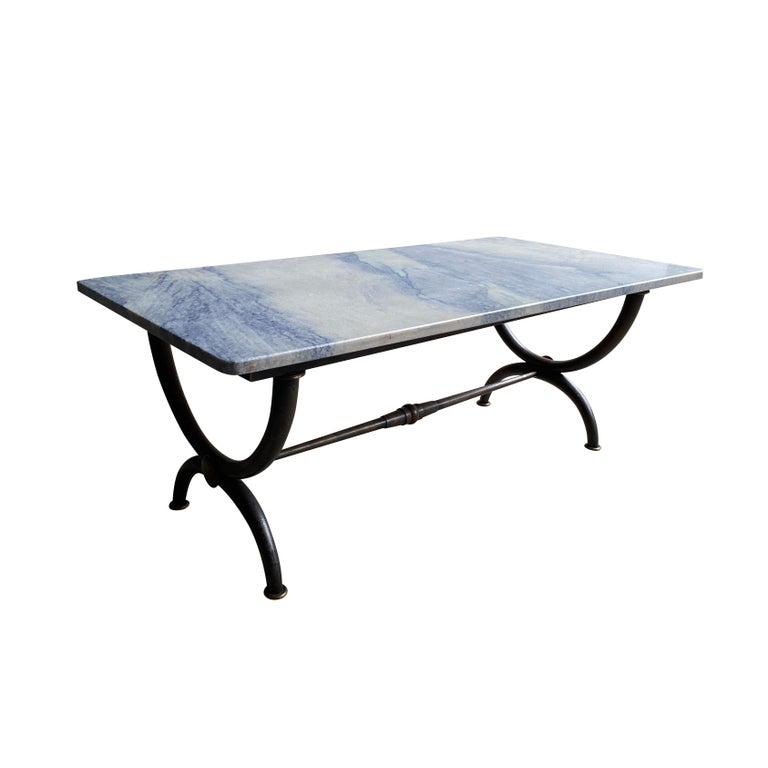 Cocktail Table with Blue Stone Top, France, 1950's For Sale at 1stDibs