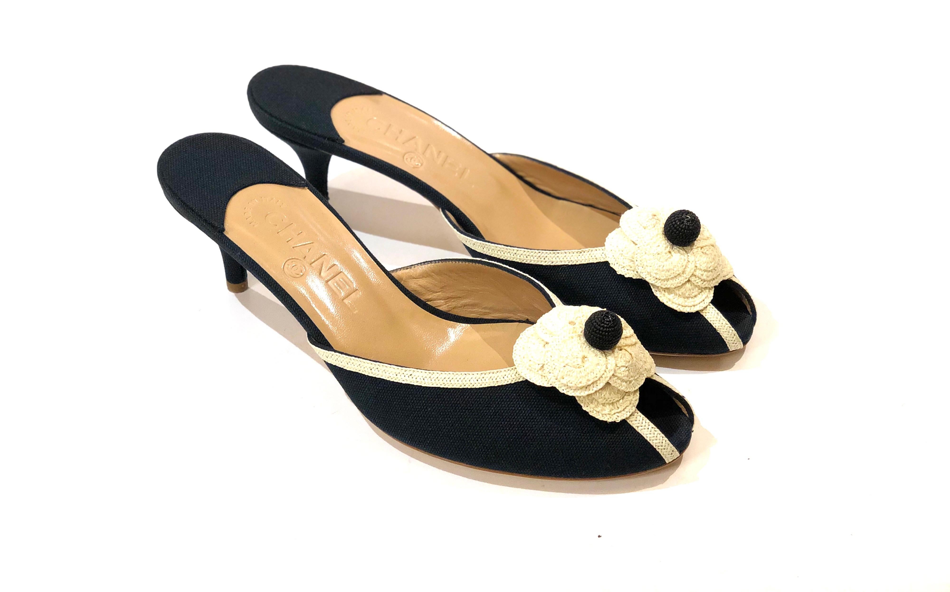 Coco Chanel Camellia Low Heels Sandals at 1stDibs | coco chanel sandals ...