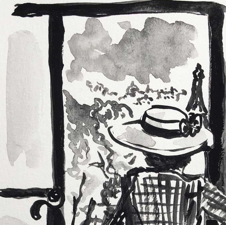 Coco Chanel Portrait in Paris, Watercolor fashion illustration on ...