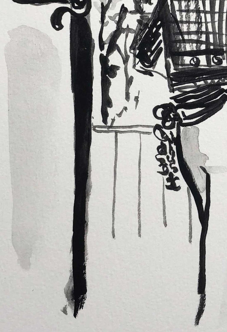 Coco Chanel Portrait in Paris, Watercolor fashion illustration on ...